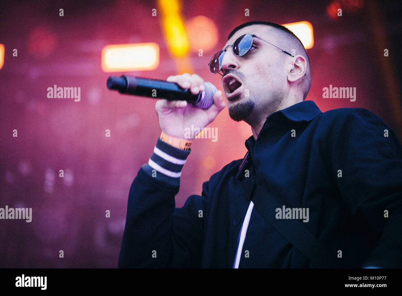 The Danish rapper Sivas (Stylized S!vas) performs a live concert at the ...