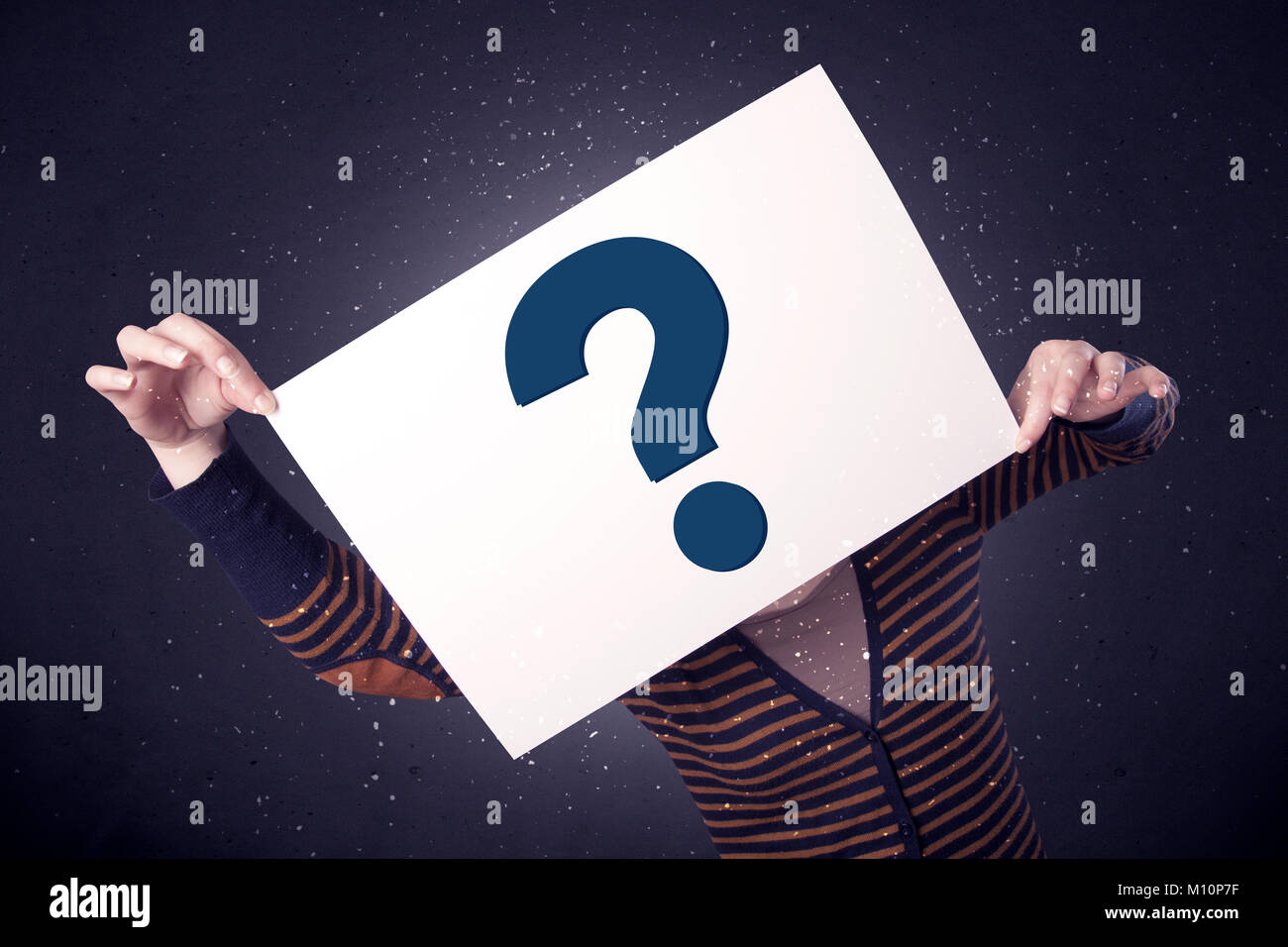 Thinking woman questioning mark hi-res stock photography and images - Alamy