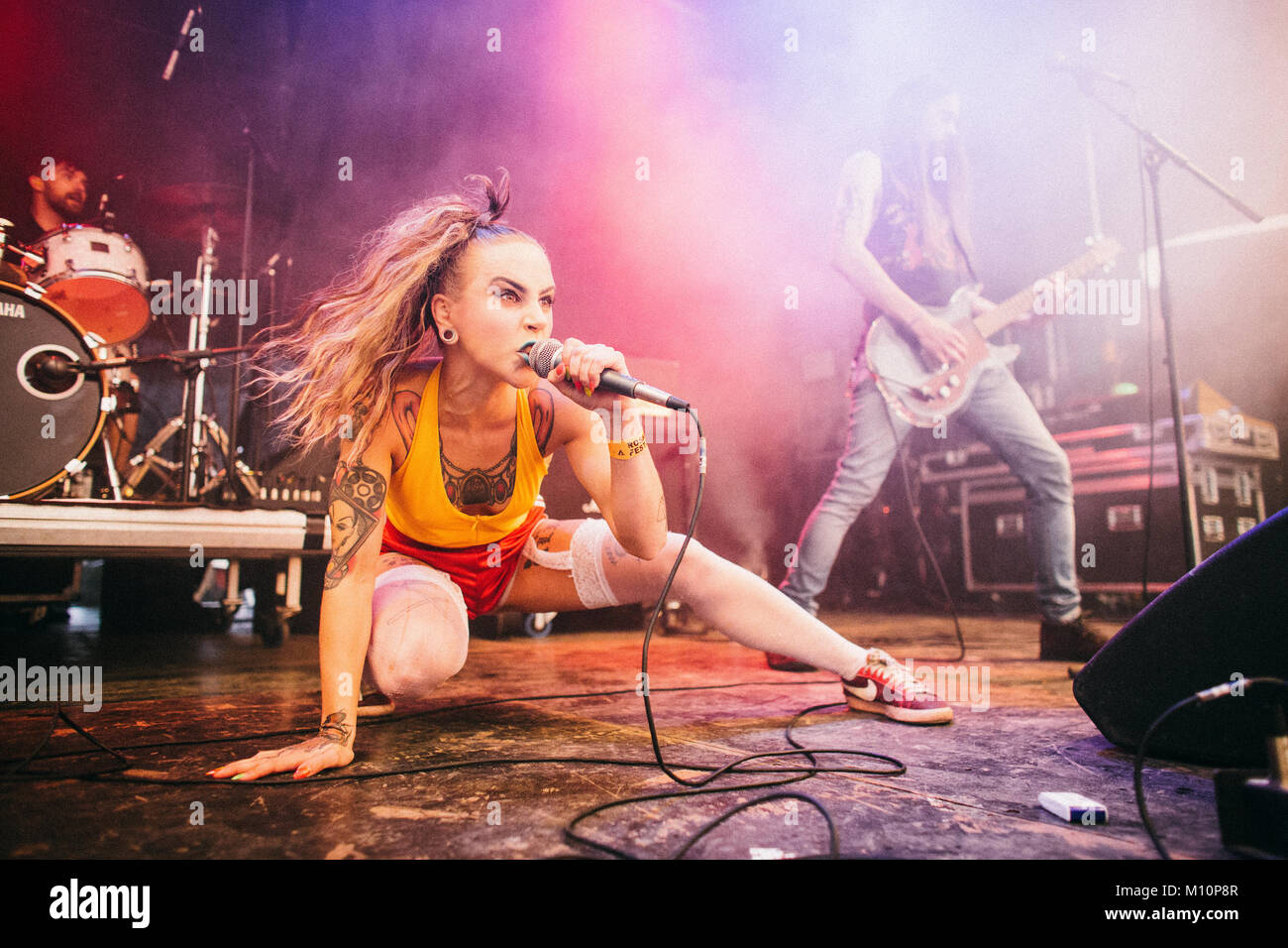 The Swedish punk band Slöa Knivar performs a live concert at the Rising ...