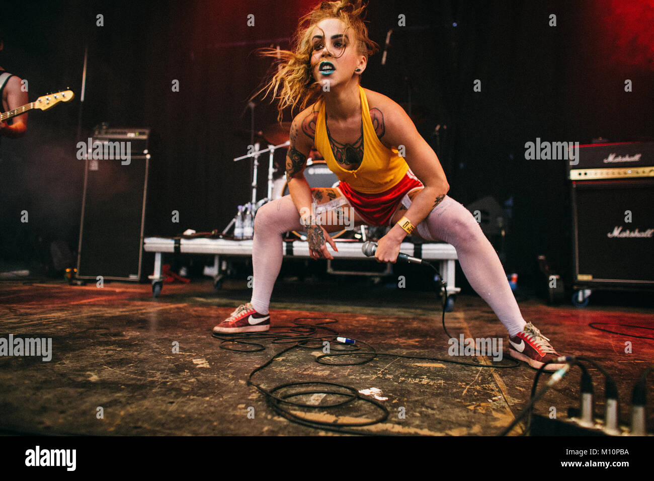 The Swedish punk band Slöa Knivar performs a live concert at the Rising ...