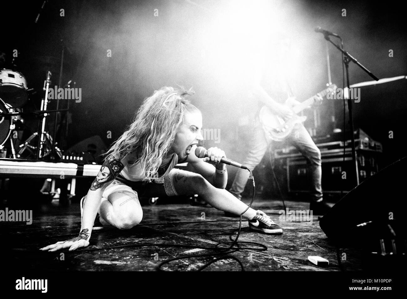 The Swedish punk band Slöa Knivar performs a live concert at the Rising ...