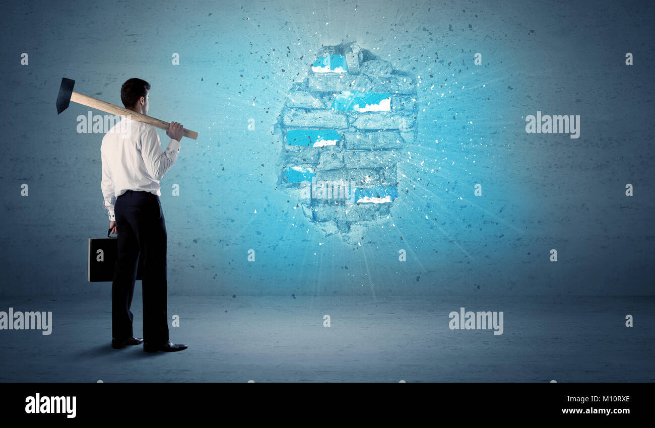 Breakthrough hammer hi-res stock photography and images - Alamy