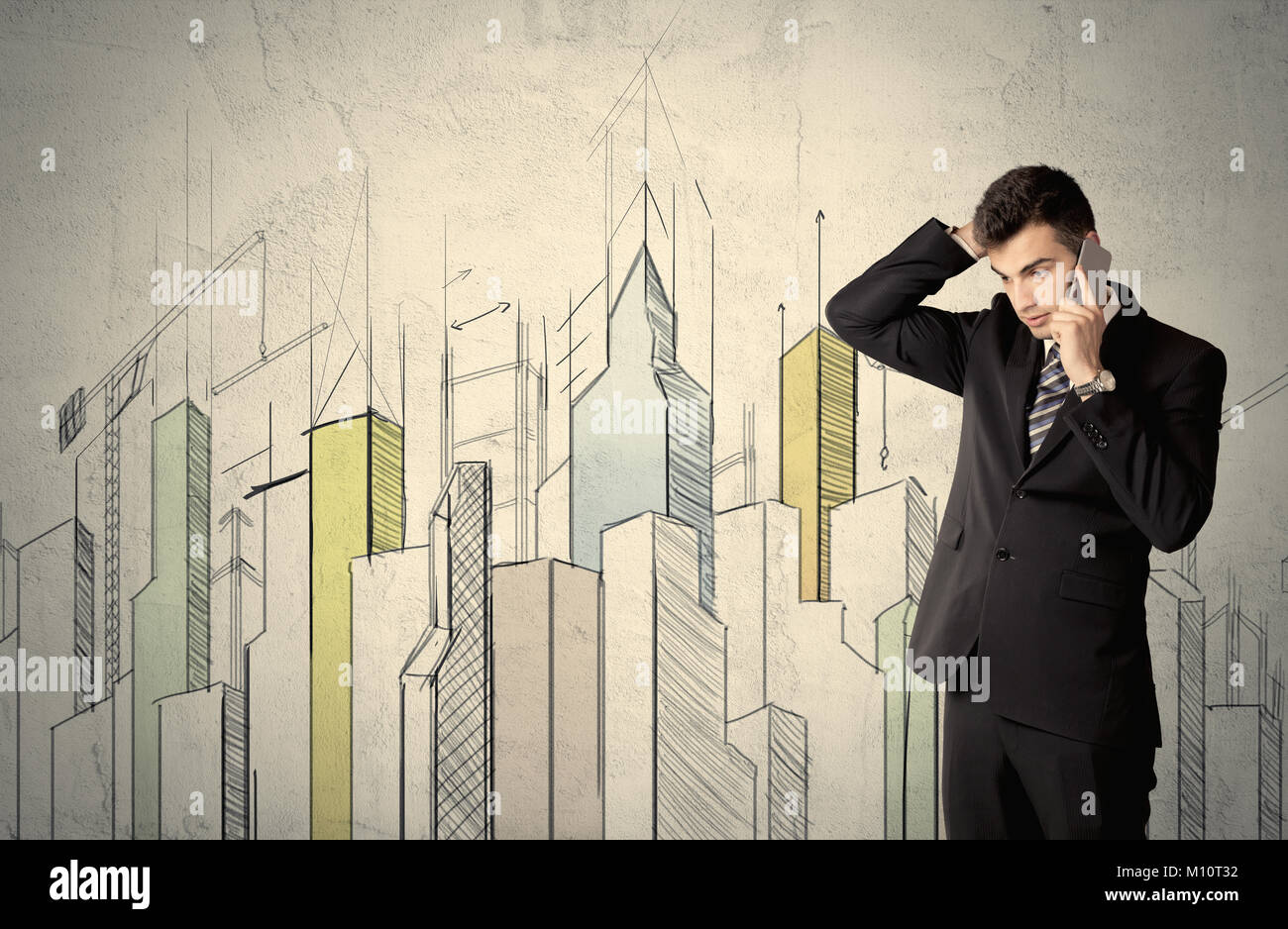 Business people presenting graphs illustration hi-res stock photography ...