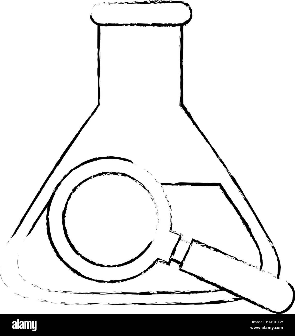 tube test with magnifying glass vector illustration design Stock Vector ...