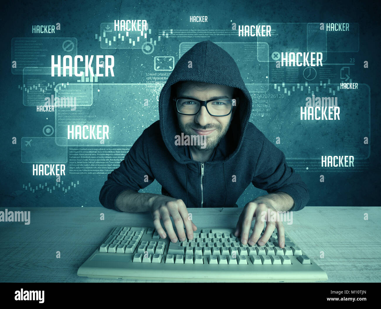 Computer geek typing on keyboard hi-res stock photography and images ...