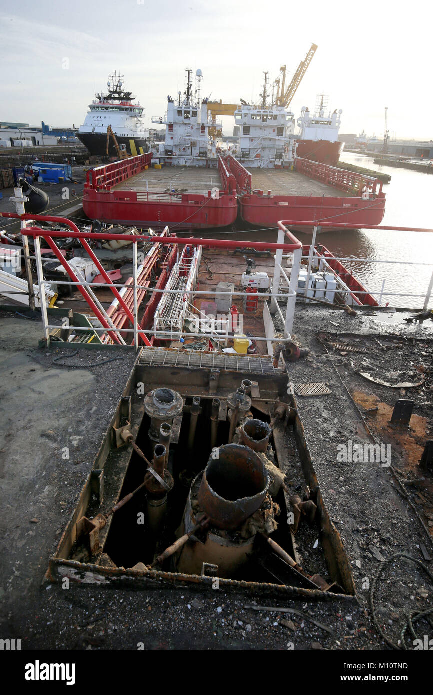 Ships waiting to be broken up at Dales Marine Limited in Leith Imperial ...