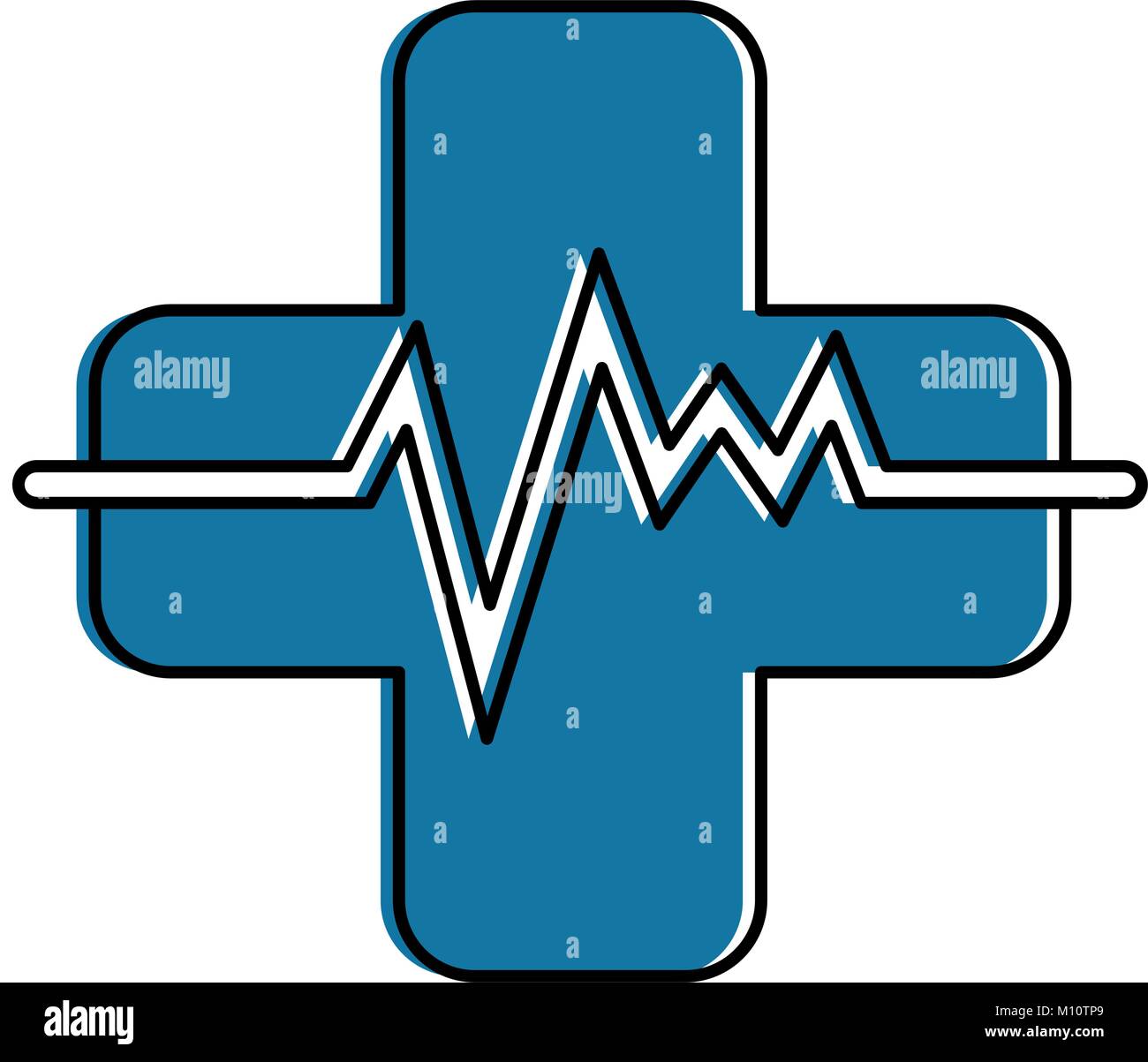 cross with pulse cardiac vector illustration design Stock Vector Image ...