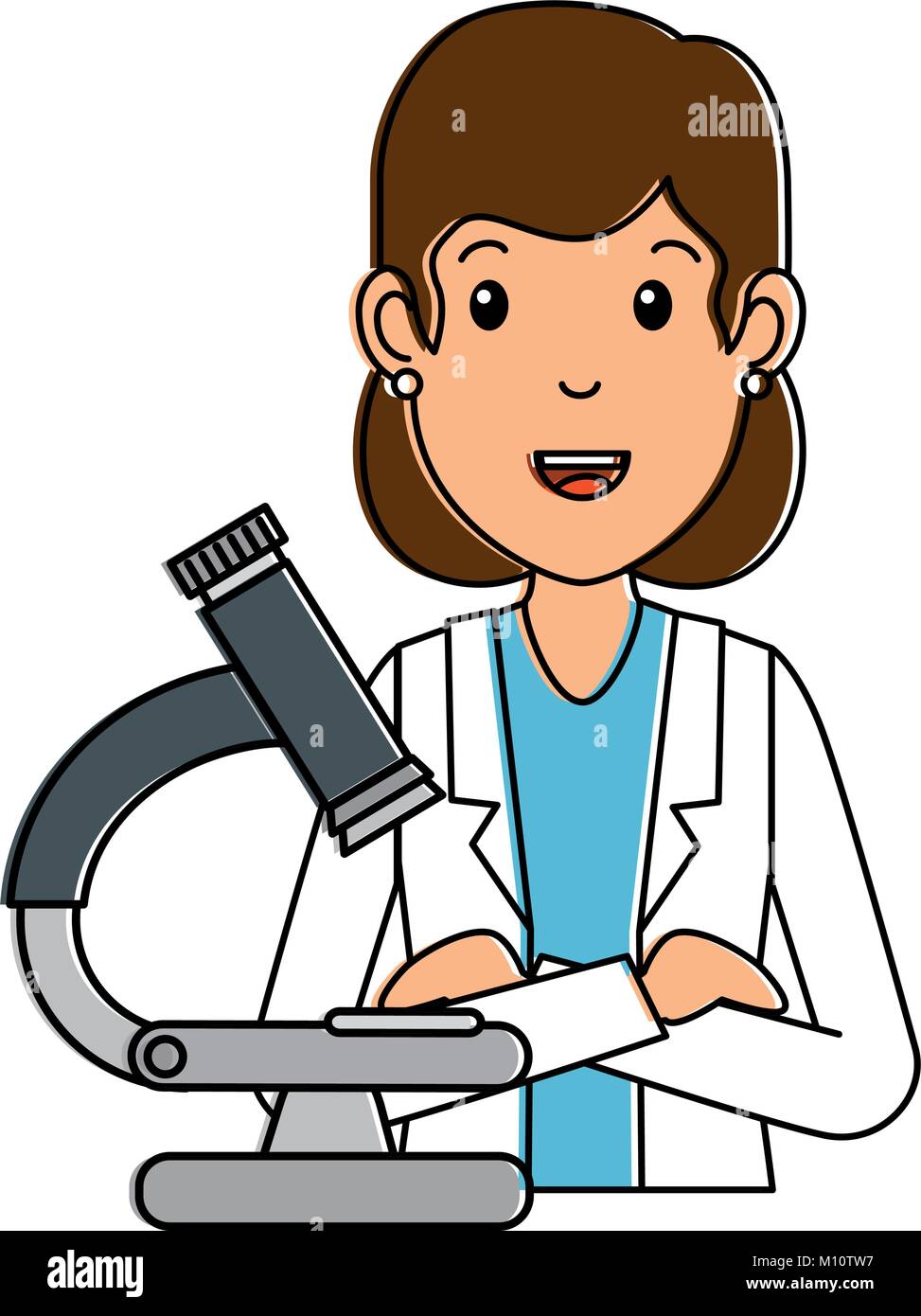 Female tech microscope Stock Vector Images - Alamy