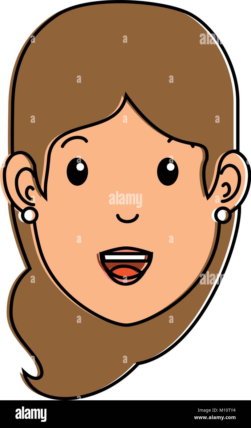 beautiful woman head avatar character vector illustration design Stock ...