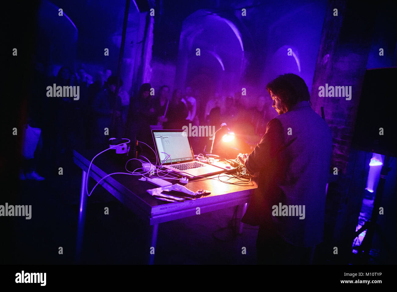 The English musician and record producer Simon Scott performs a live DJ ...
