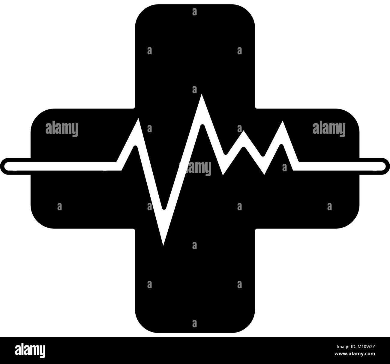cross with pulse cardiac vector illustration design Stock Vector Image ...