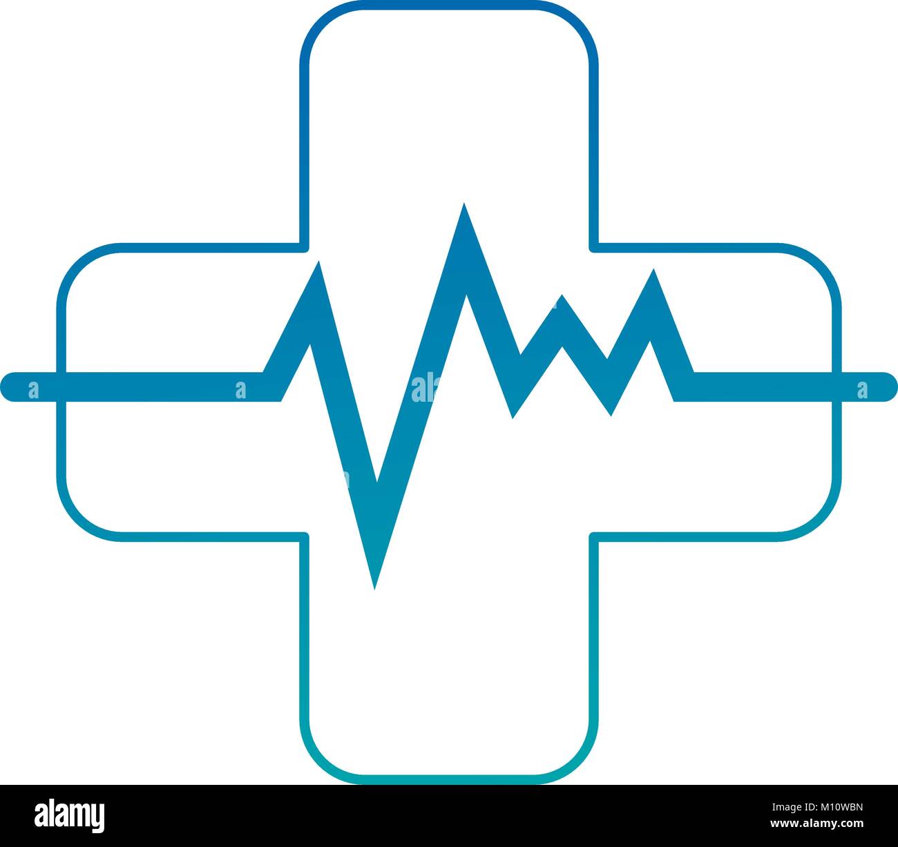 cross with pulse cardiac vector illustration design Stock Vector Image ...