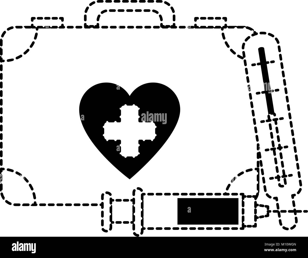 medical kit with thermometer and injection vector illustration design ...
