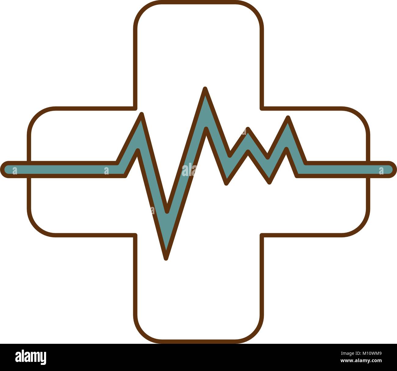 cross with pulse cardiac Stock Vector Image & Art - Alamy