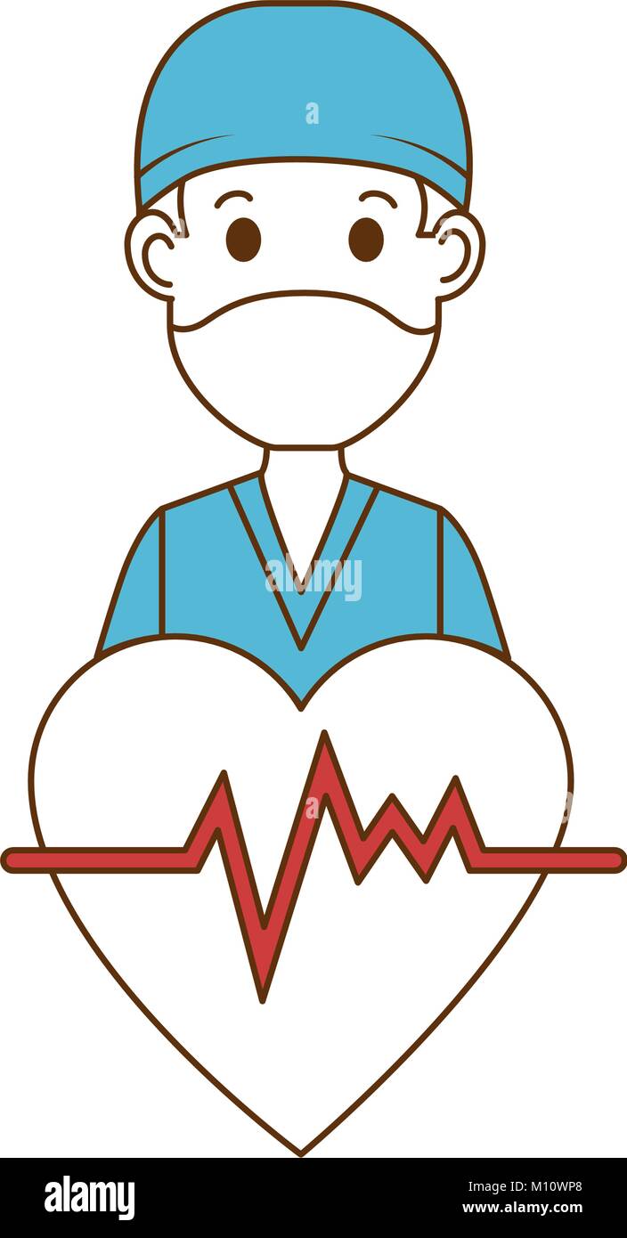 Male doctor heart pulse Stock Vector Images - Alamy