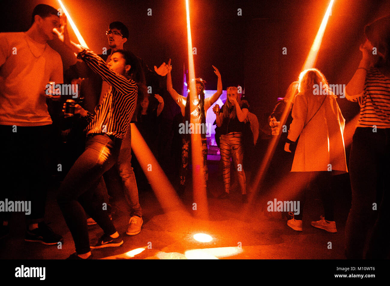 Denmark, Copenhagen – August 4, 2017. Party people and festival goers ...