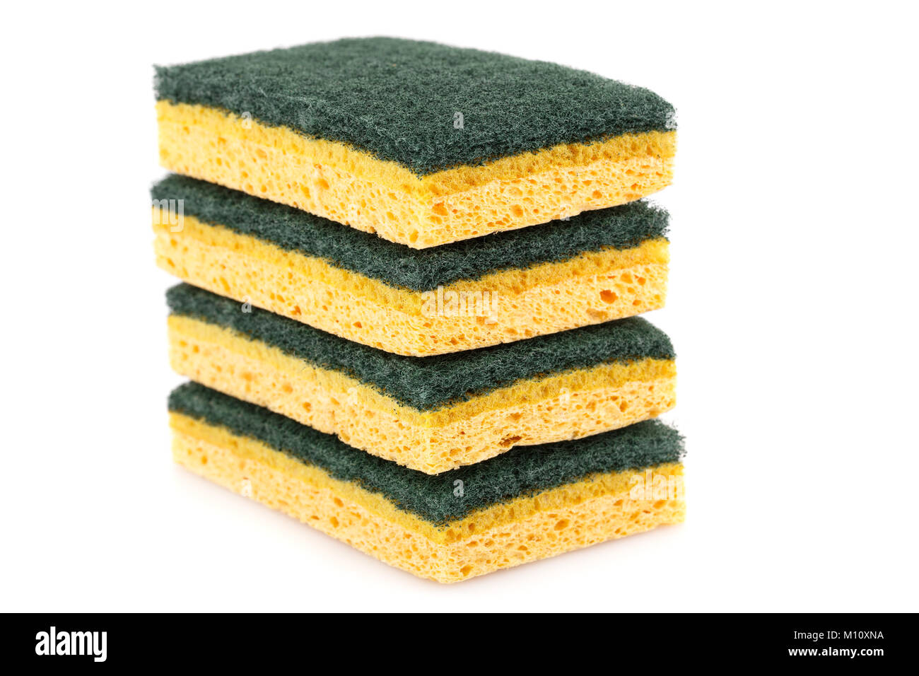 Stack of sponges isolated on white background Stock Photo - Alamy