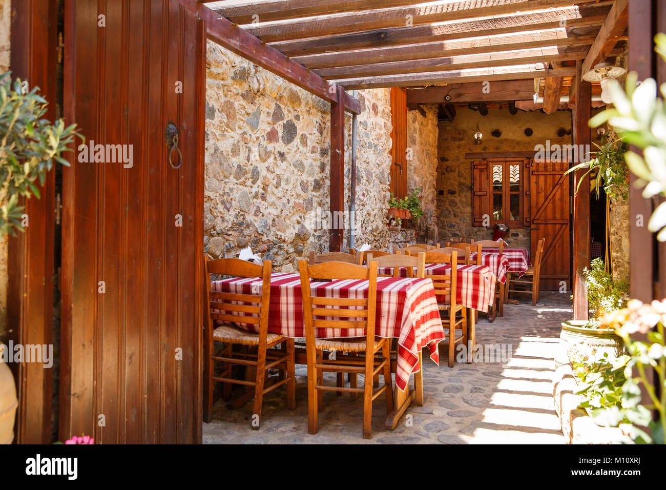 Taverna in old Kakopetria village, Cyprus Stock Photo - Alamy