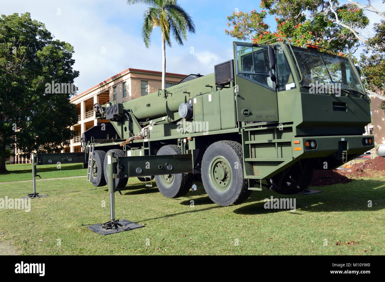 A crane assigned to Engineer Services Company, Combat Logistics ...