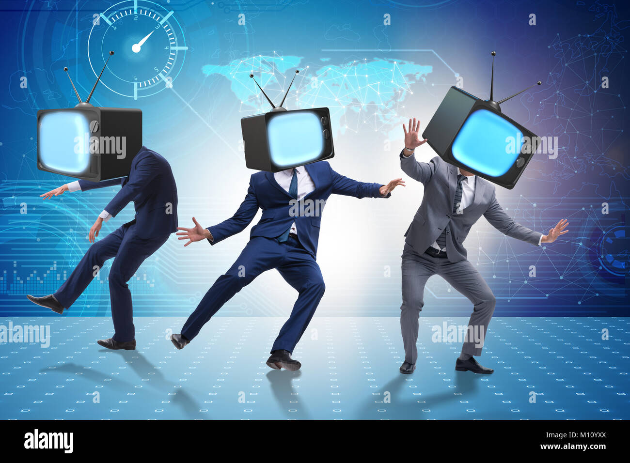 Media zombie concept with man and tv set instead of head Stock Photo ...