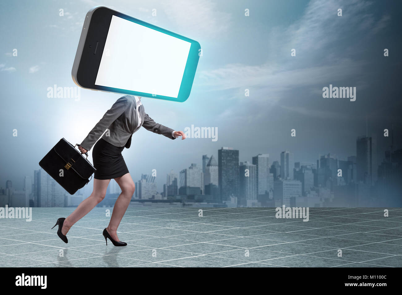 Mobile phone zombie under the influence of smartphone Stock Photo - Alamy