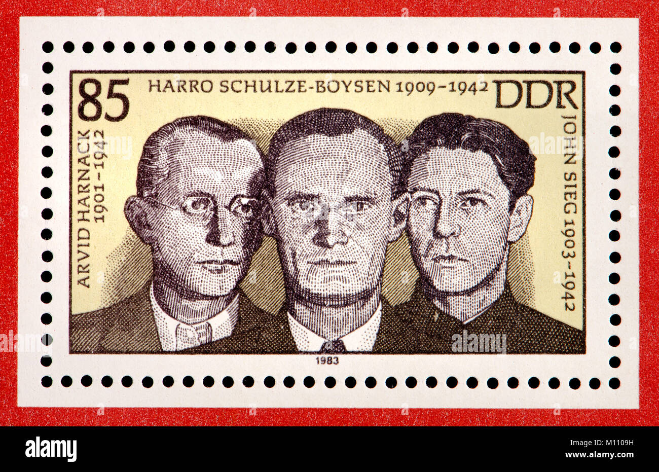 East German (DDR) postage stamp (1983): Arvud Harnack (1901-42) Harro ...