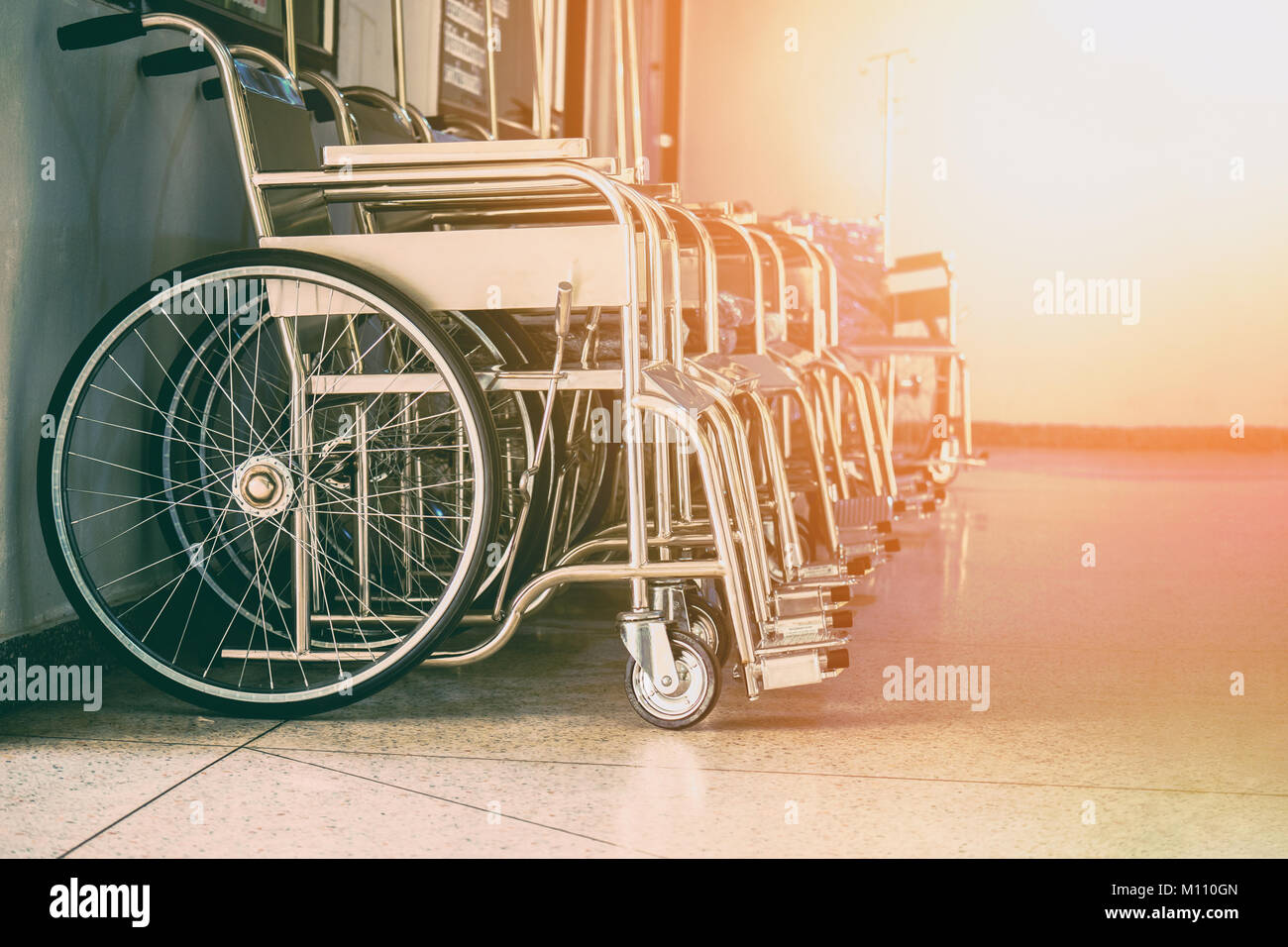 Row of wheelchair hi-res stock photography and images - Alamy