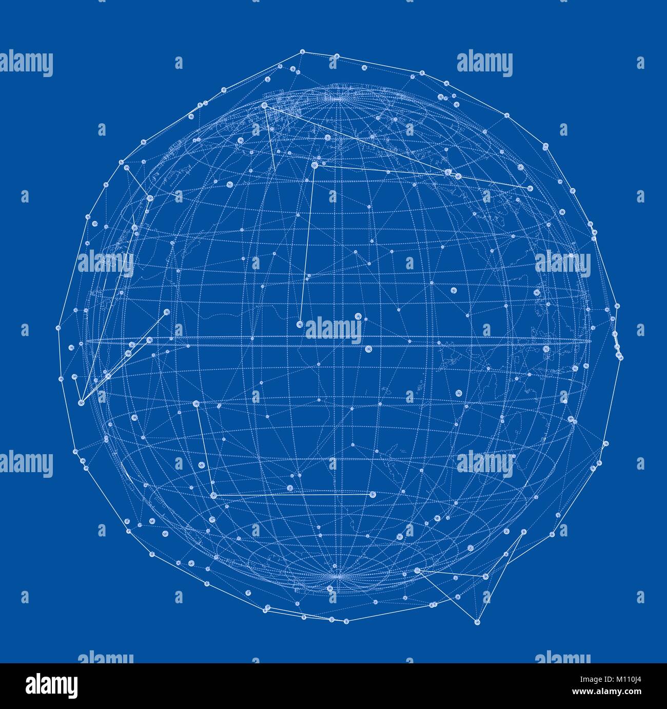 Close up of Earth and network lines on top of it Stock Vector Image ...