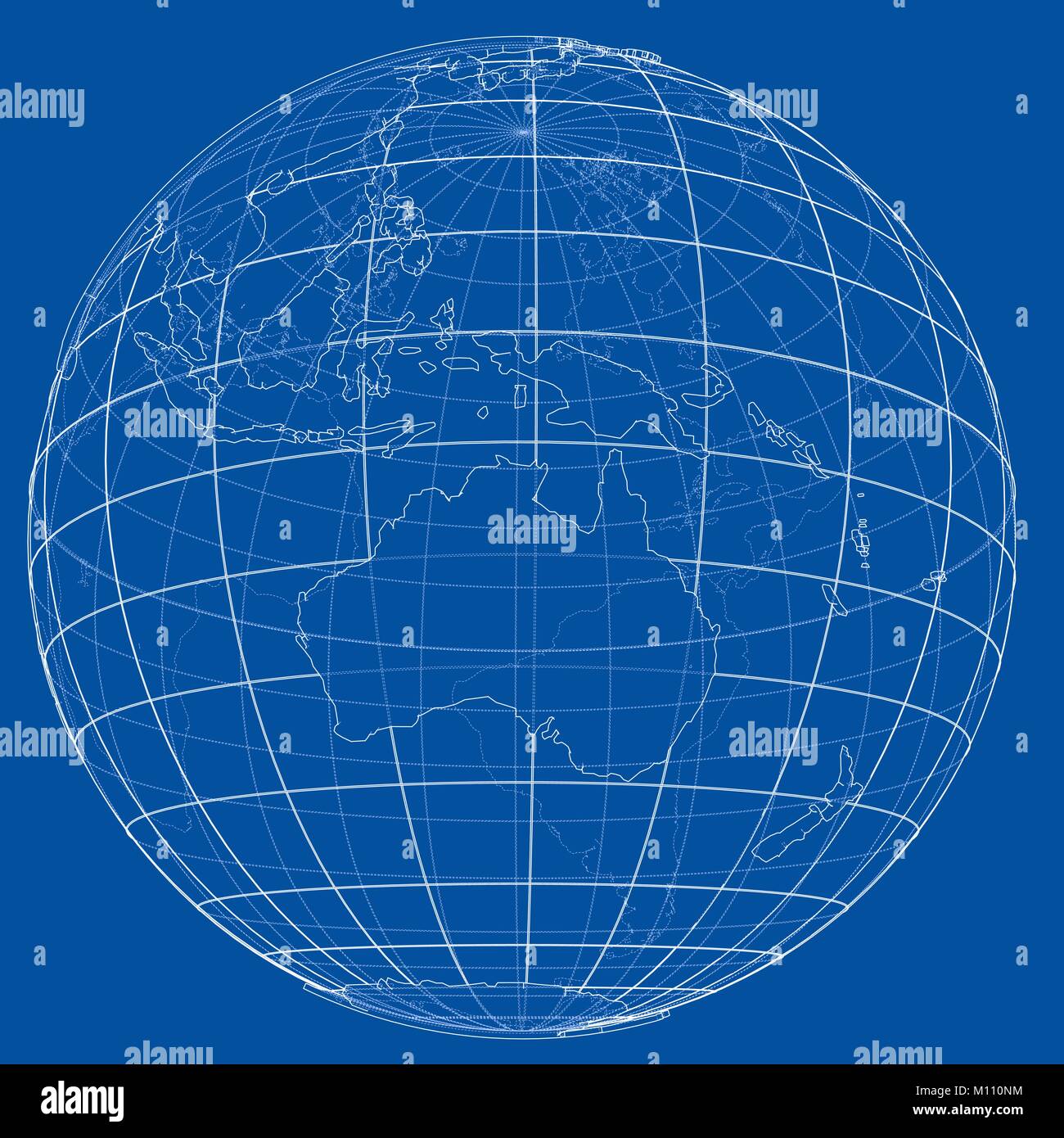 Globe contour. Vector rendering of 3d Stock Vector Image & Art - Alamy