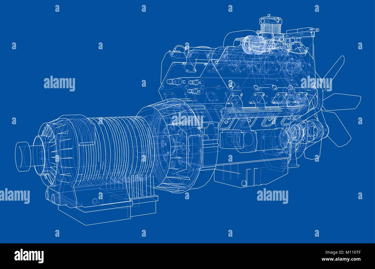 Car engine. Vector rendering of 3d Stock Vector Image & Art - Alamy
