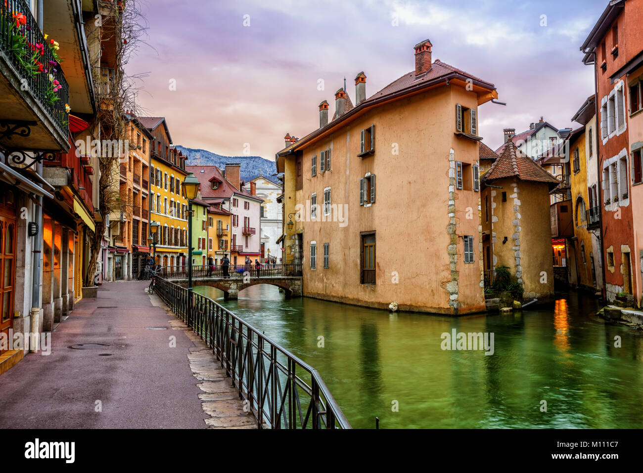Medieval Old Town of Annecy in Savoy, France, is famous as the Pearl of ...