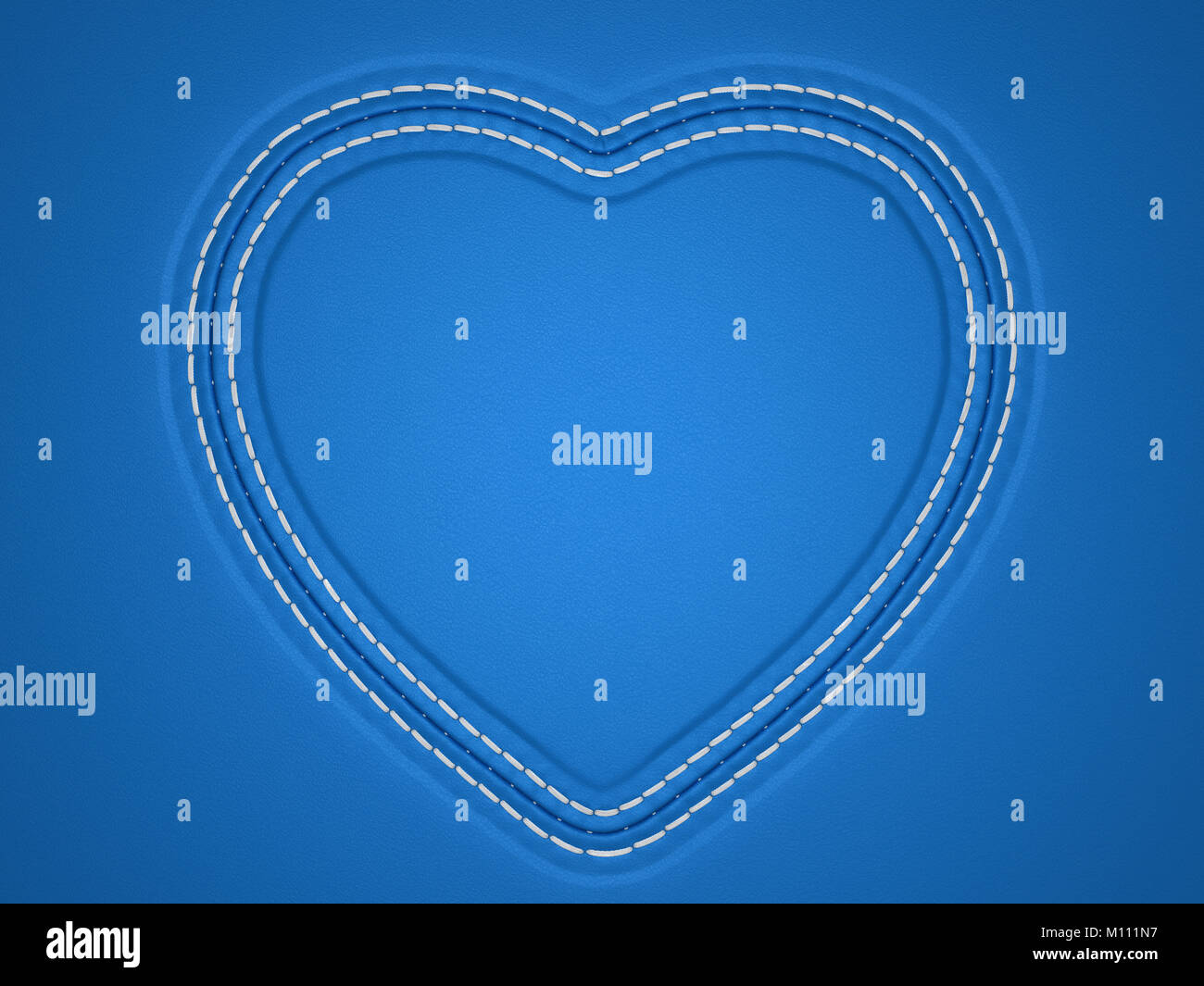 Blue stitched heart shape on leather background. Large resolution Stock ...