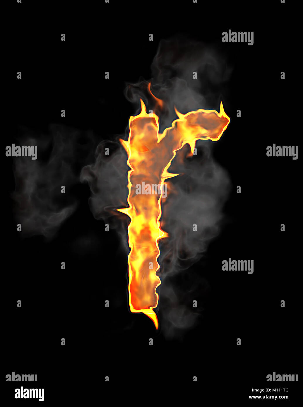 Burning and flame font R letter over black background Stock Photo - Alamy