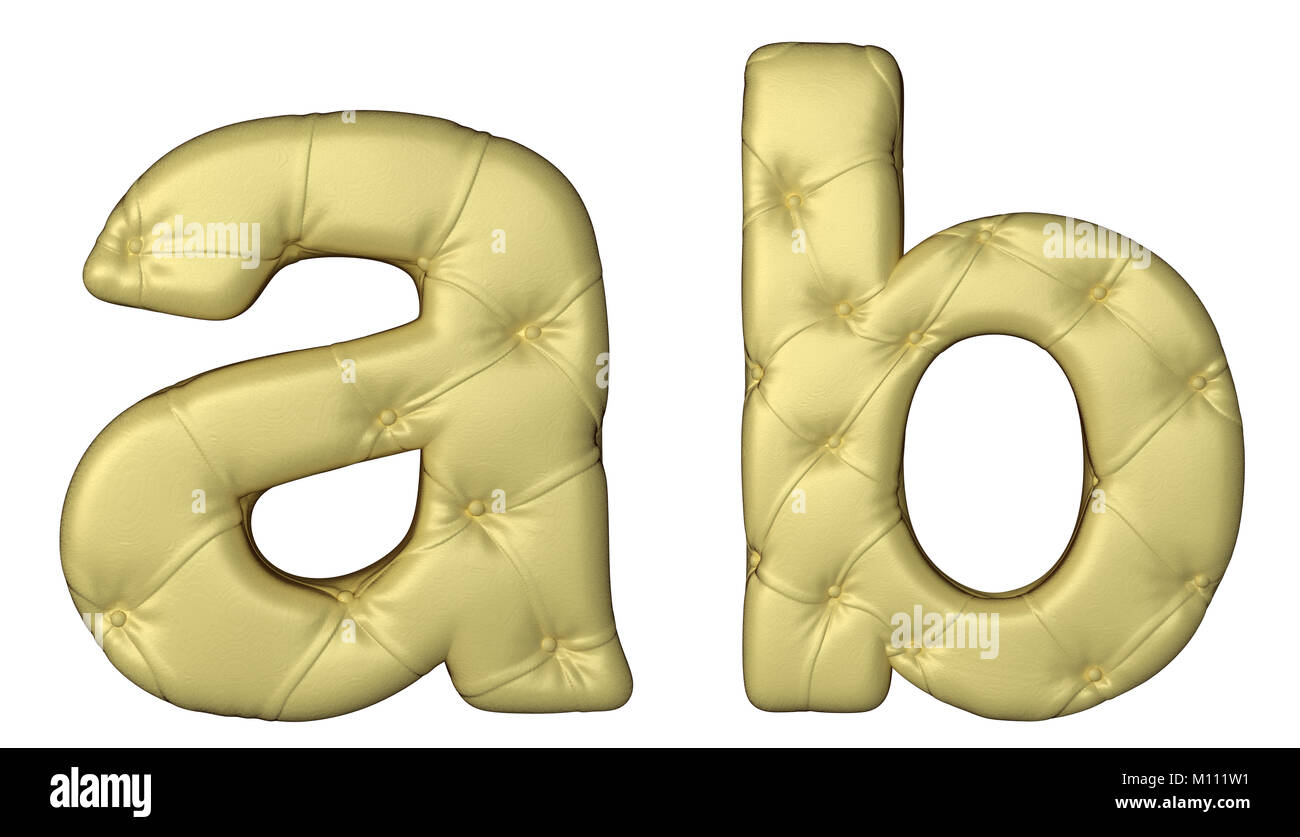 Luxury beige leather font A B letters isolated on white Stock Photo - Alamy