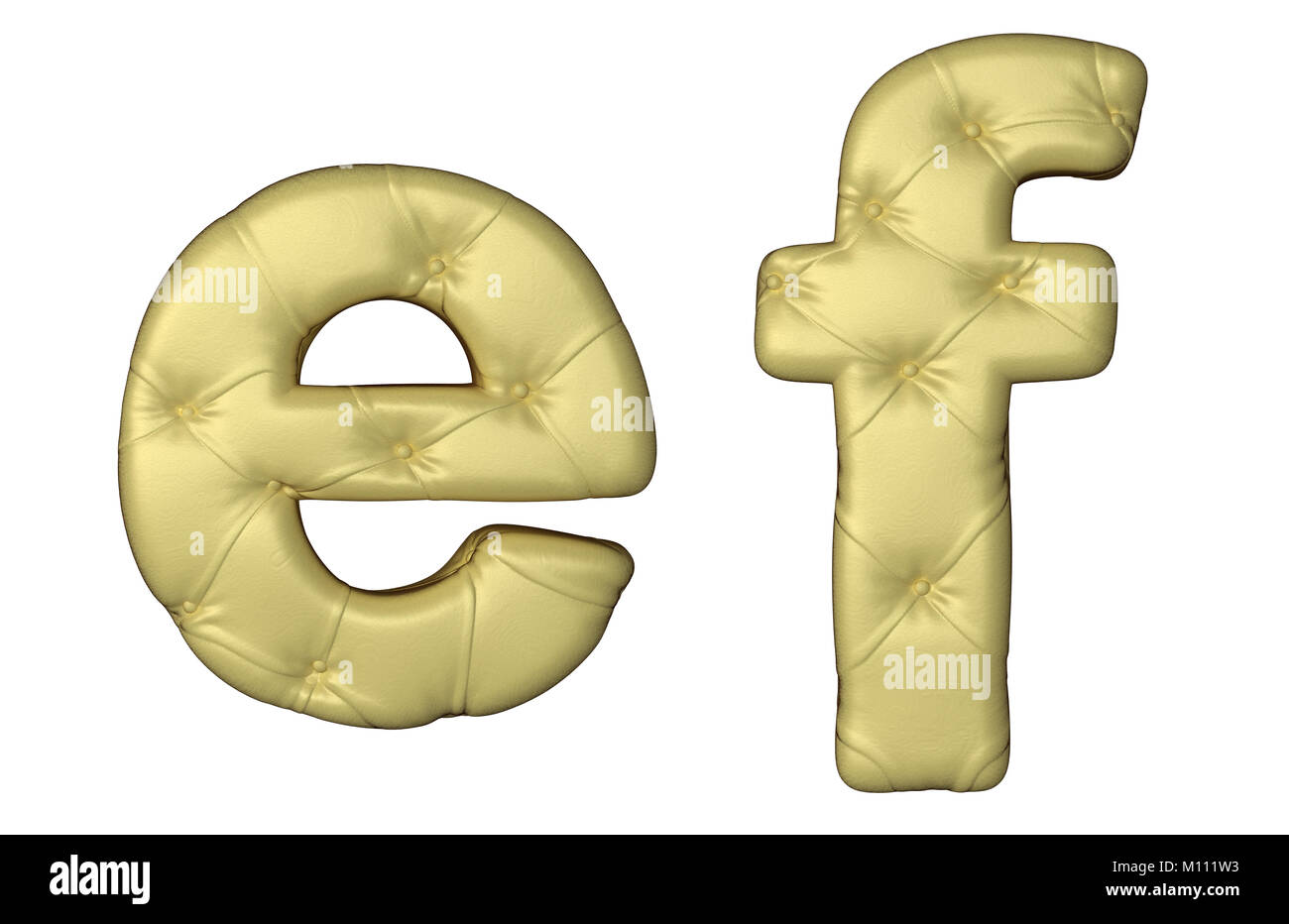Luxury beige leather font E F letters isolated on white Stock Photo - Alamy
