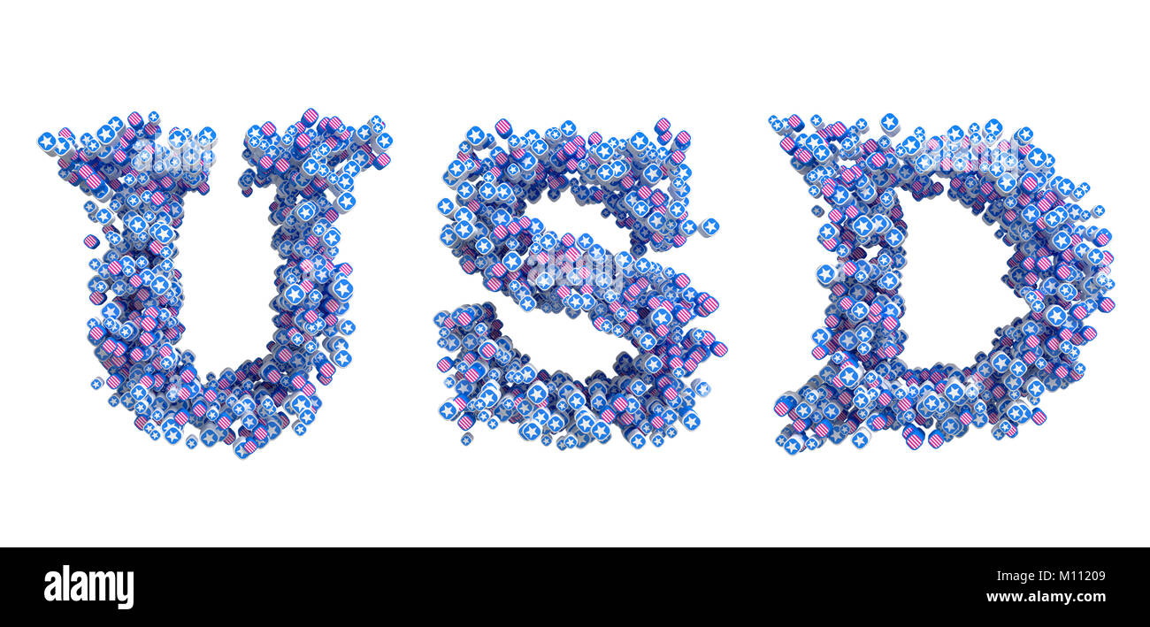 USD word with colorful capital letters isolated on white Stock Photo ...