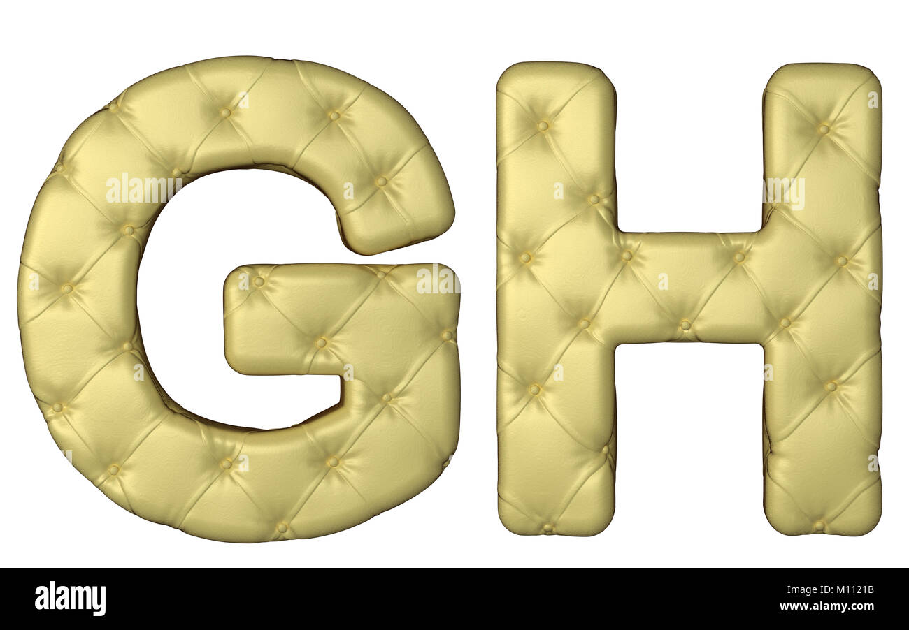 Luxury beige leather font G H letters isolated on white Stock Photo - Alamy
