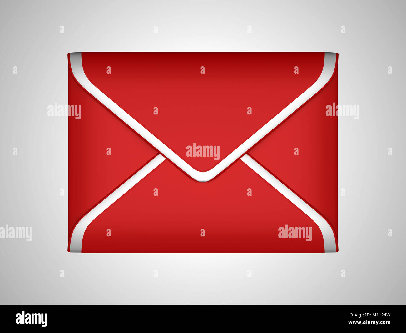 EMail and post: Red sealed envelope over grey Stock Photo - Alamy