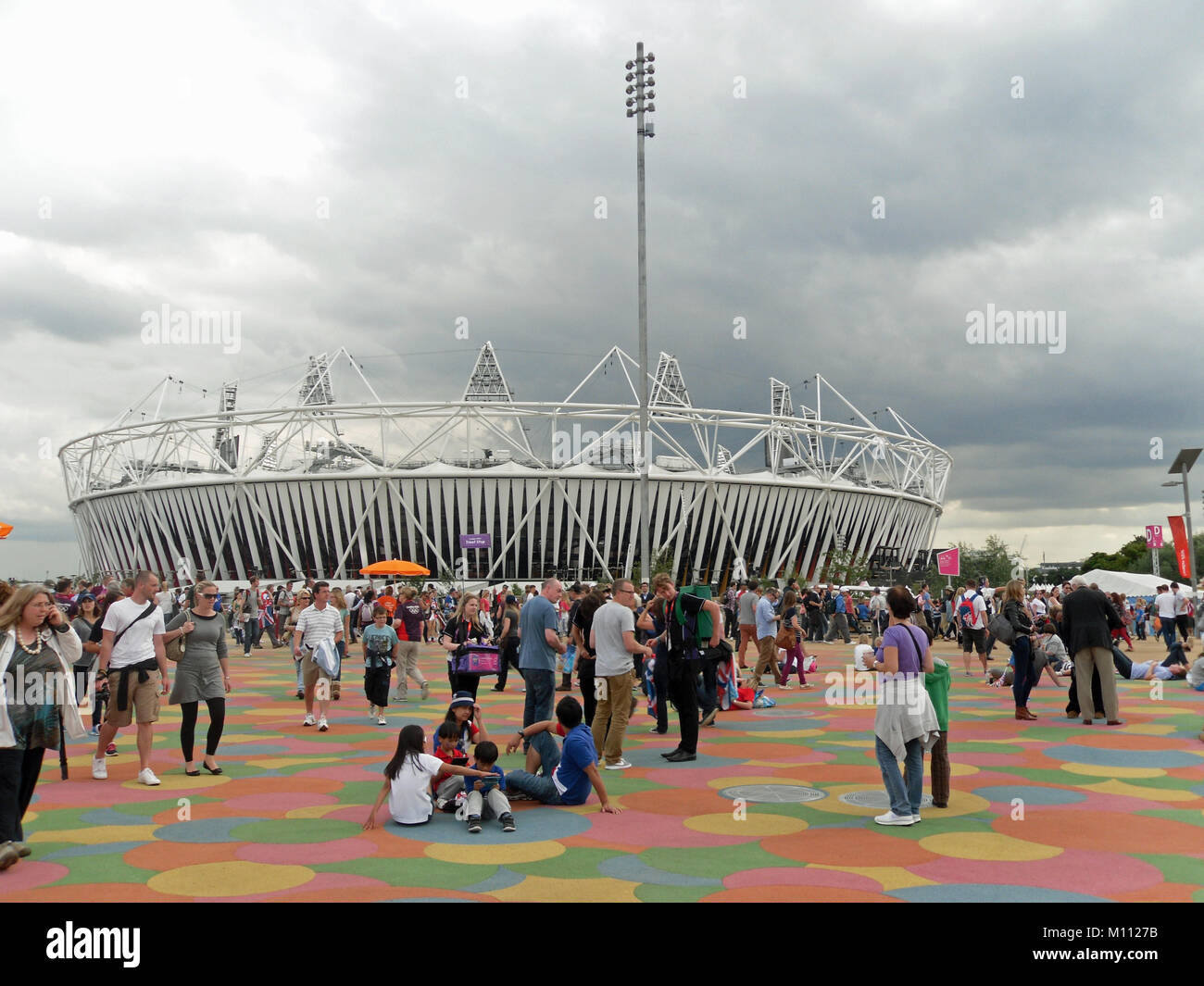 Crowds gather outside the London Olympic Stadium 2012 Stock Photo - Alamy Crowds gather outside the London Olympic Stadium 2012 Stock Photo - Alamy