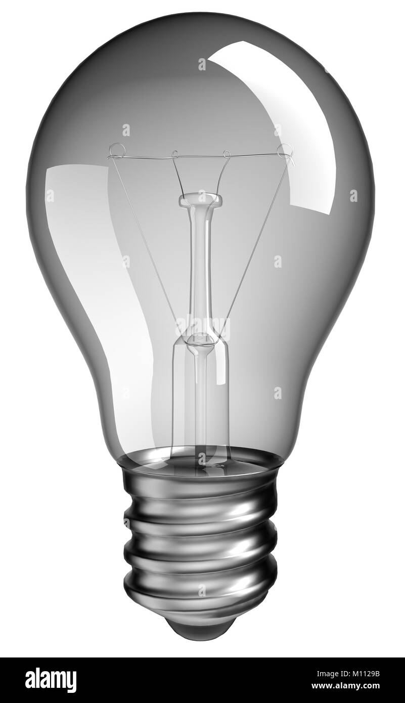 Solution or idea: lightbulb over white background Stock Photo - Alamy