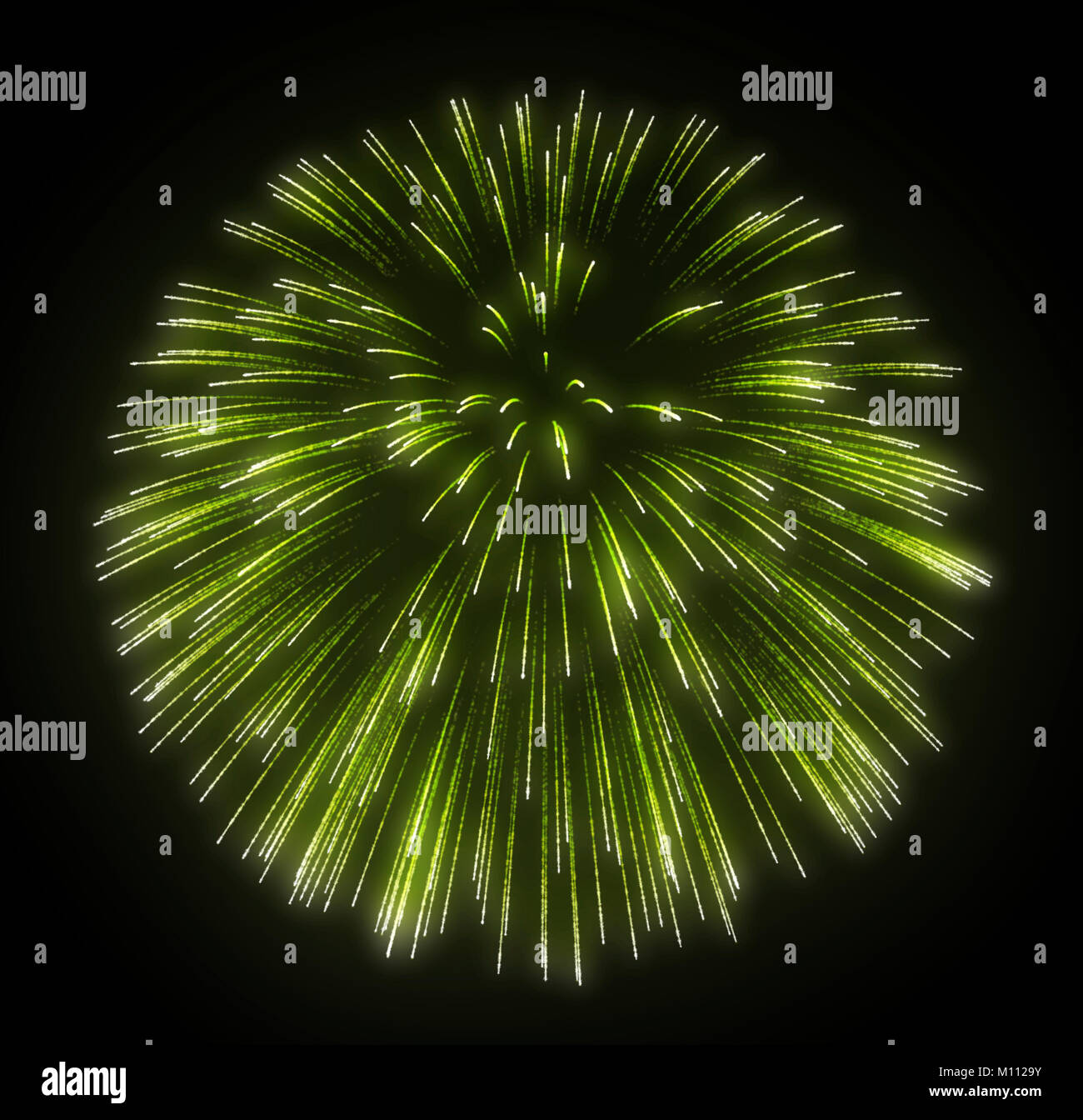 Green fireworks explosions over black background Stock Photo - Alamy