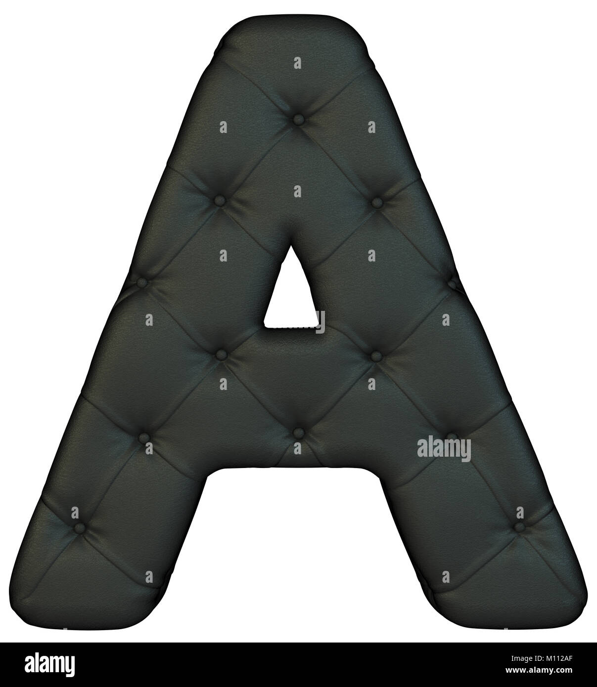 Luxury black leather font A letter isolated on white Stock Photo - Alamy