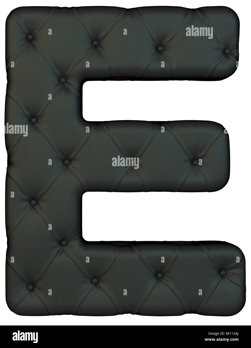 Luxury black leather font E letter isolated on white Stock Photo - Alamy