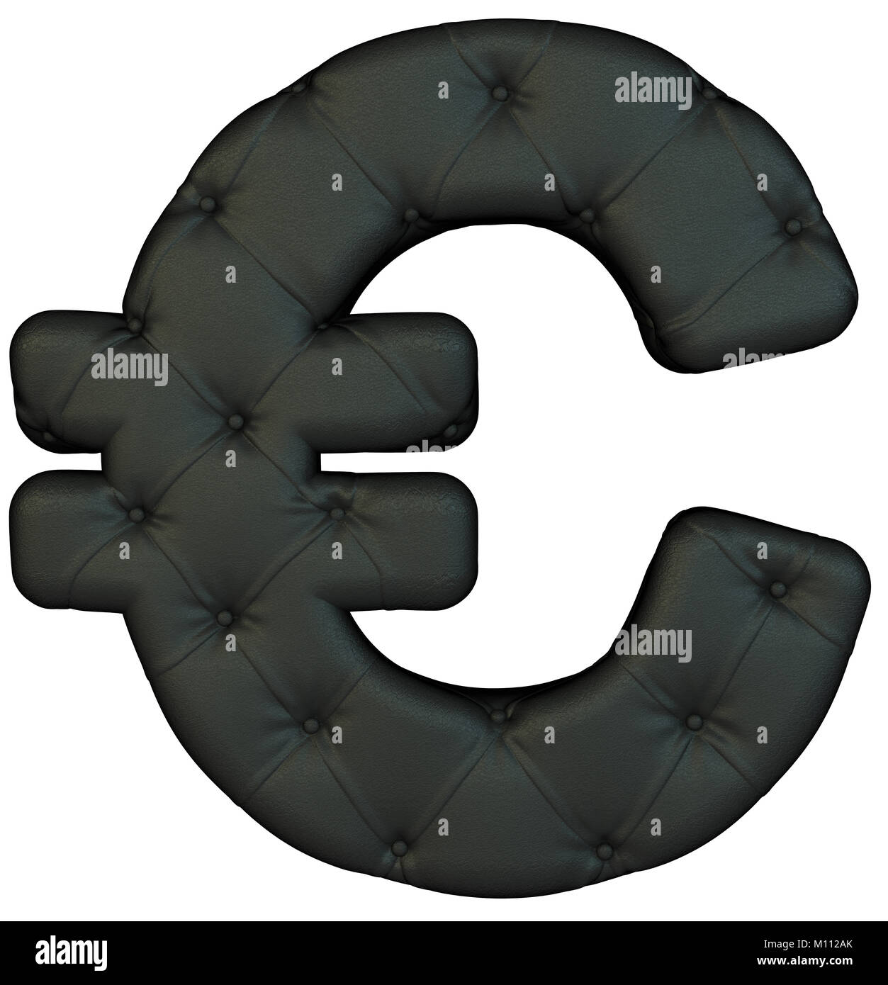 Luxury black leather font Euro symbol isolated on white Stock Photo - Alamy