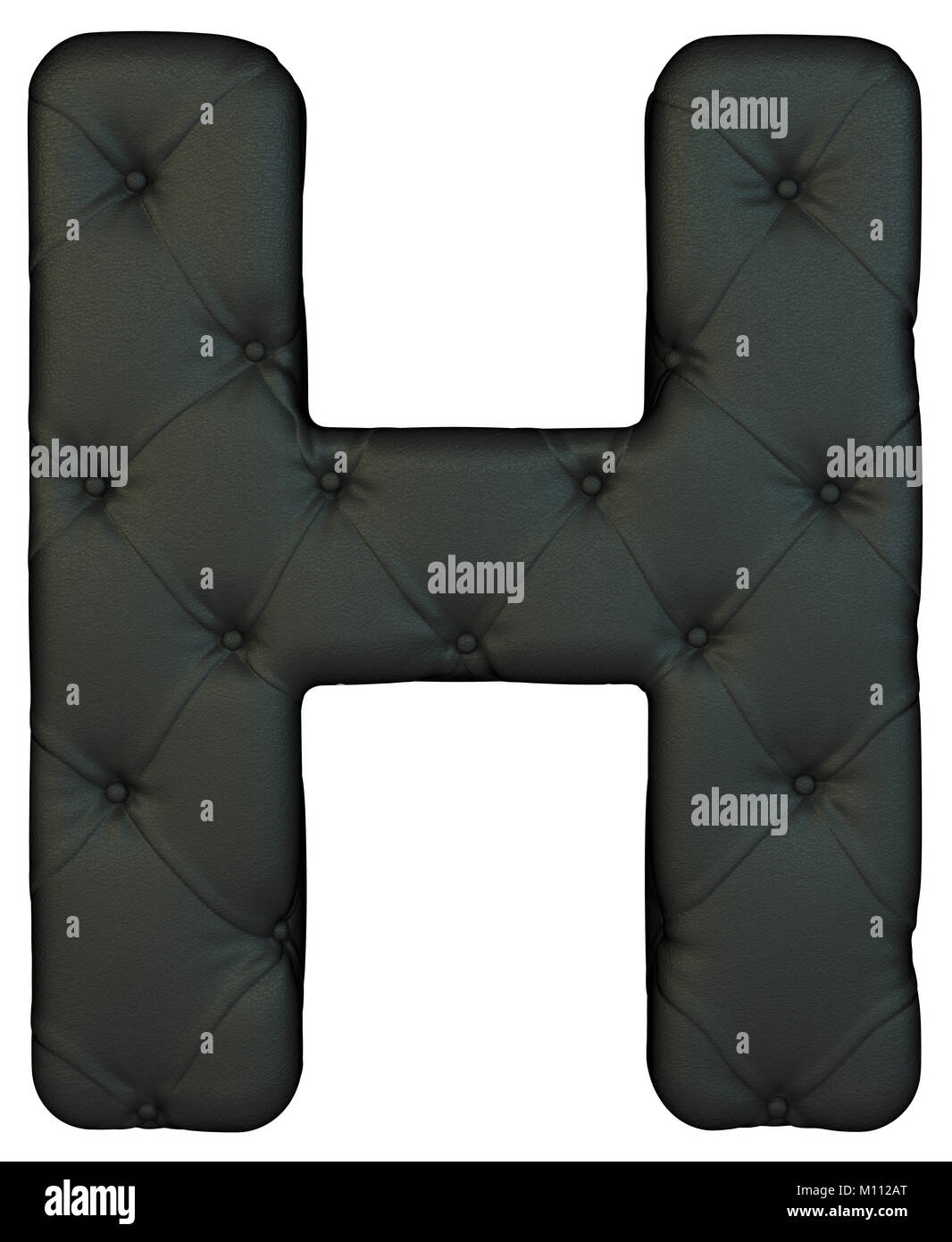 Luxury black leather font H letter isolated on white Stock Photo - Alamy