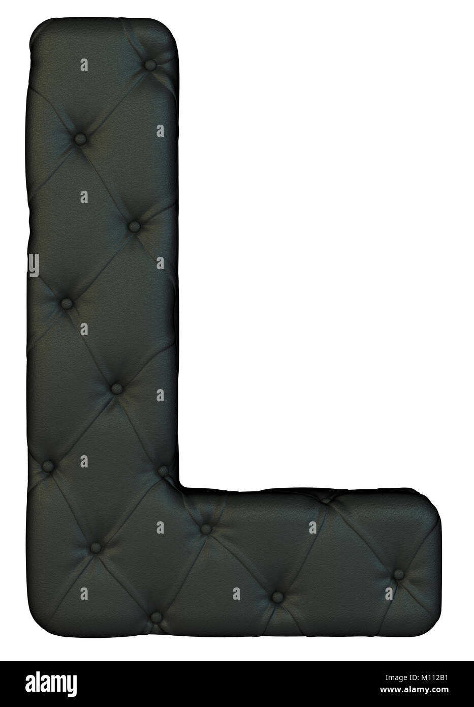 Luxury black leather font L letter isolated on white Stock Photo - Alamy