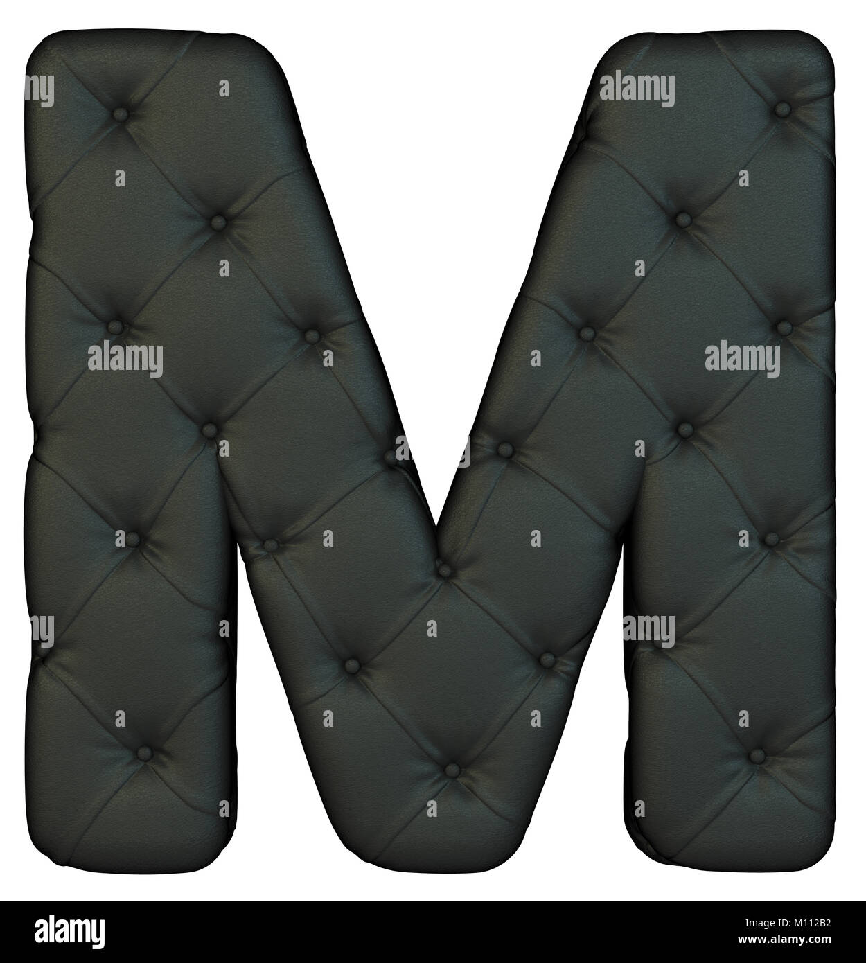 Luxury black leather font M letter isolated on white Stock Photo - Alamy