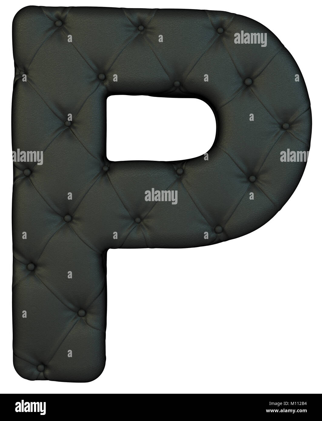 Luxury black leather font P letter isolated on white Stock Photo - Alamy