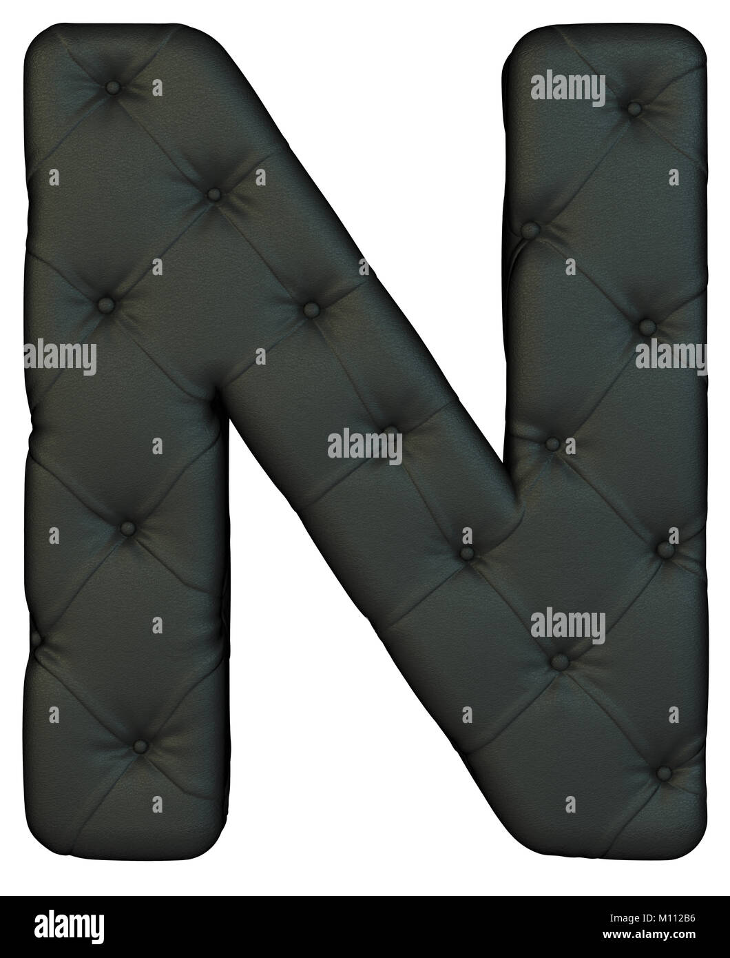 Luxury black leather font N letter isolated on white Stock Photo - Alamy