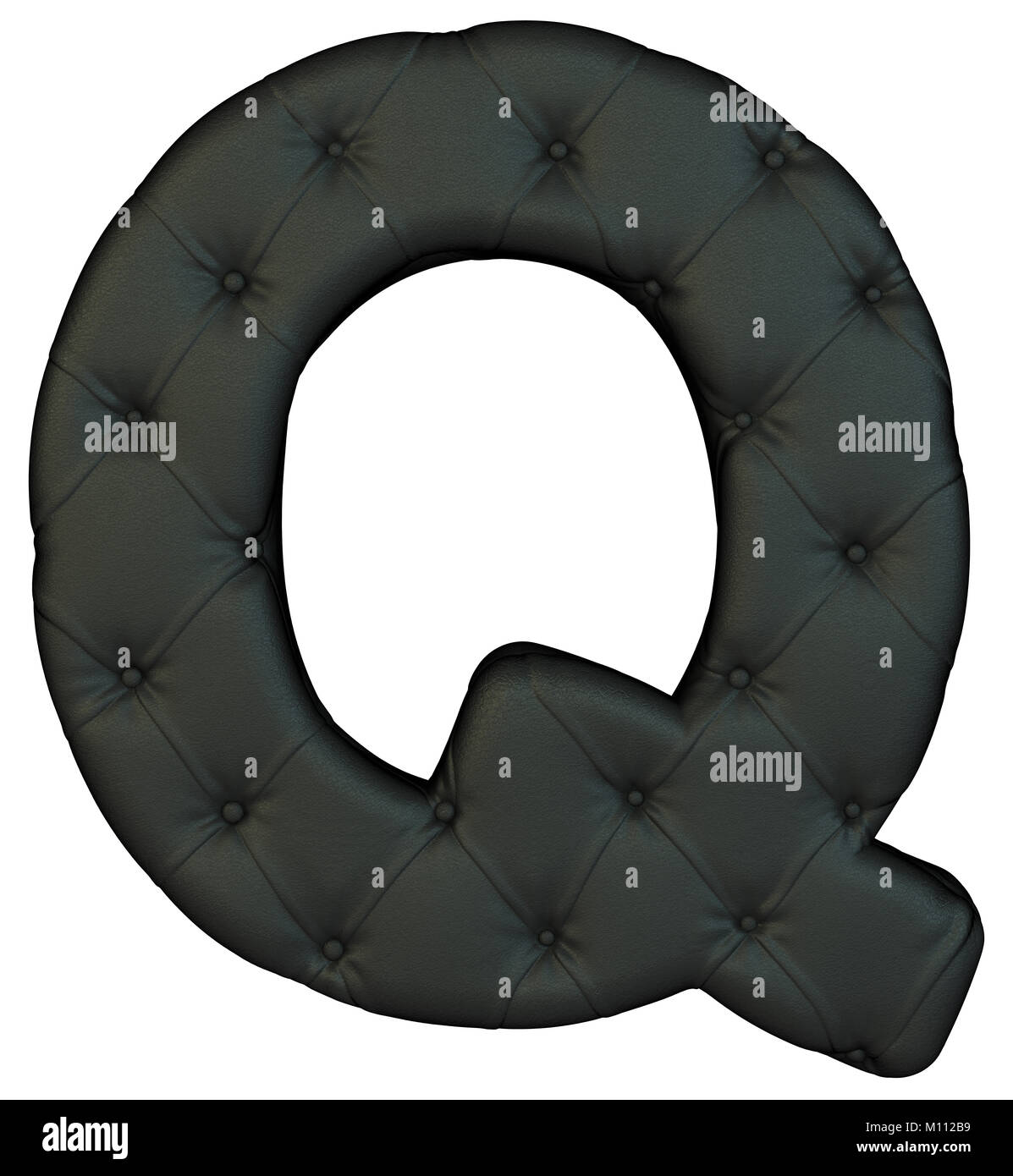 Luxury black leather font Q letter isolated on white Stock Photo - Alamy